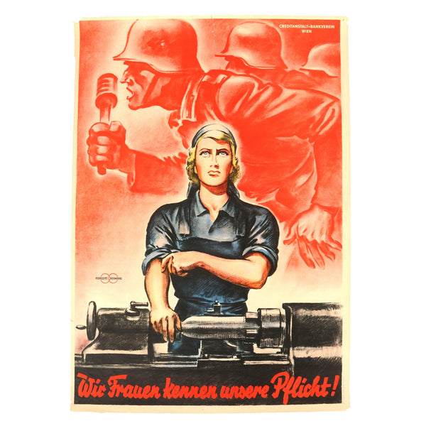 Original German WWII Female 1942 Propaganda Poster - We Women Know our ...