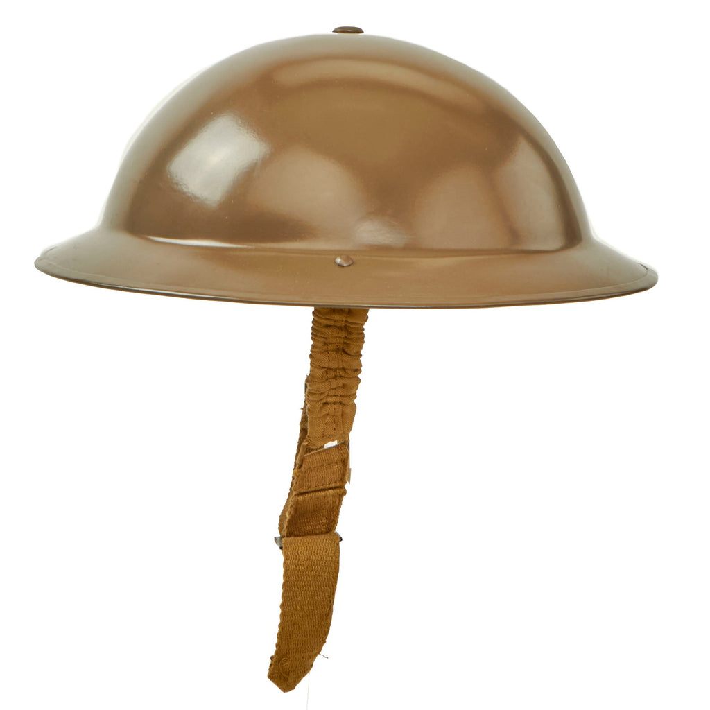 British WWII Mk II Steel Brodie Helmet with Liner and Spring Chinstrap ...