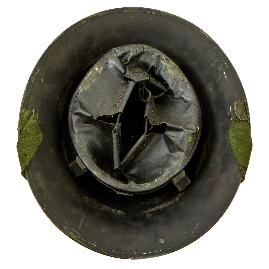 Original British P-1944 Turtle MK IV Steel Helmet with Liner & Chinstr ...