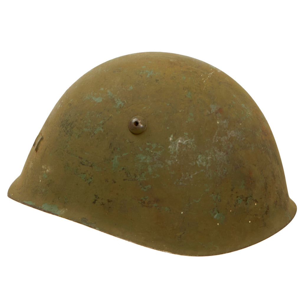 Original WWII Italian M33 Helmet with Liner & Broken Chinstrap ...