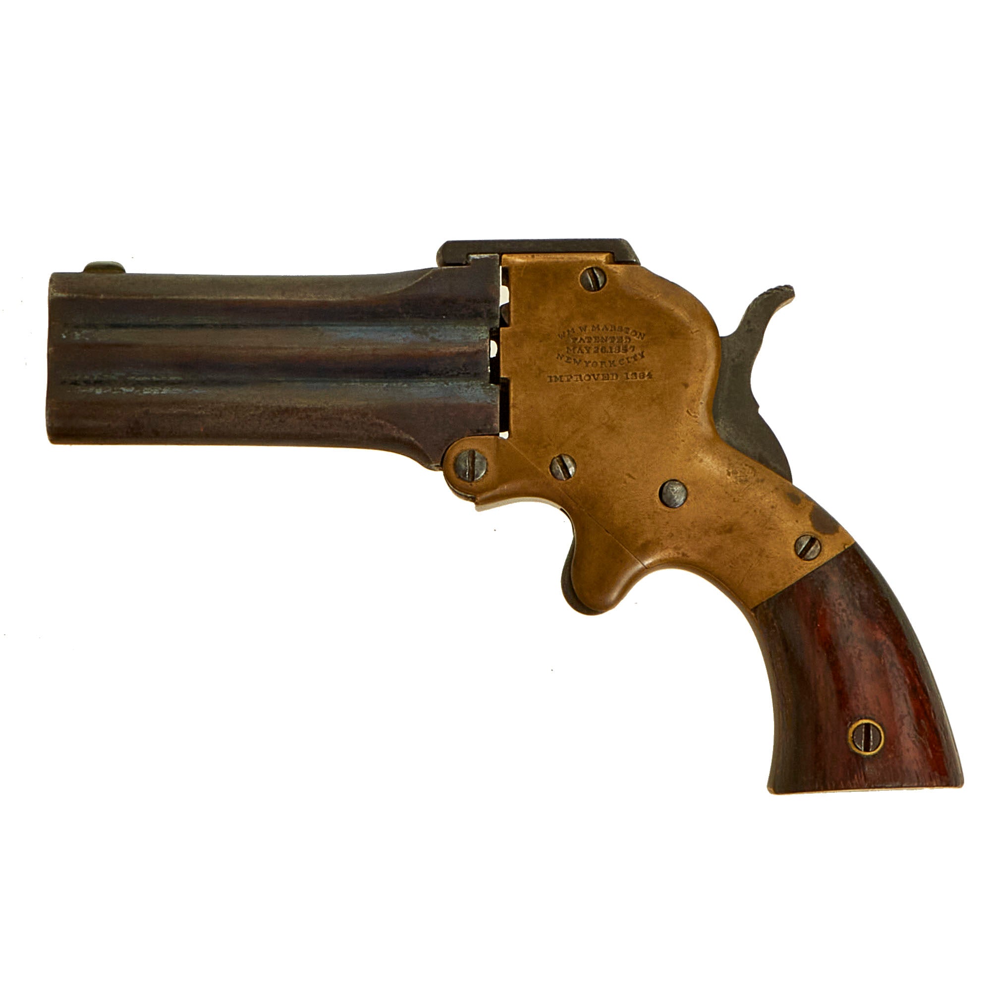 Original U.S. Civil War Marston 3-Barreled Derringer Pistol Serial 259 ...