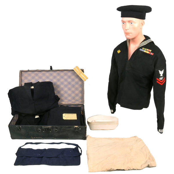 Original U.S. WWII Navy Suitcase Group Named to Radarman 2nd Class Qui ...