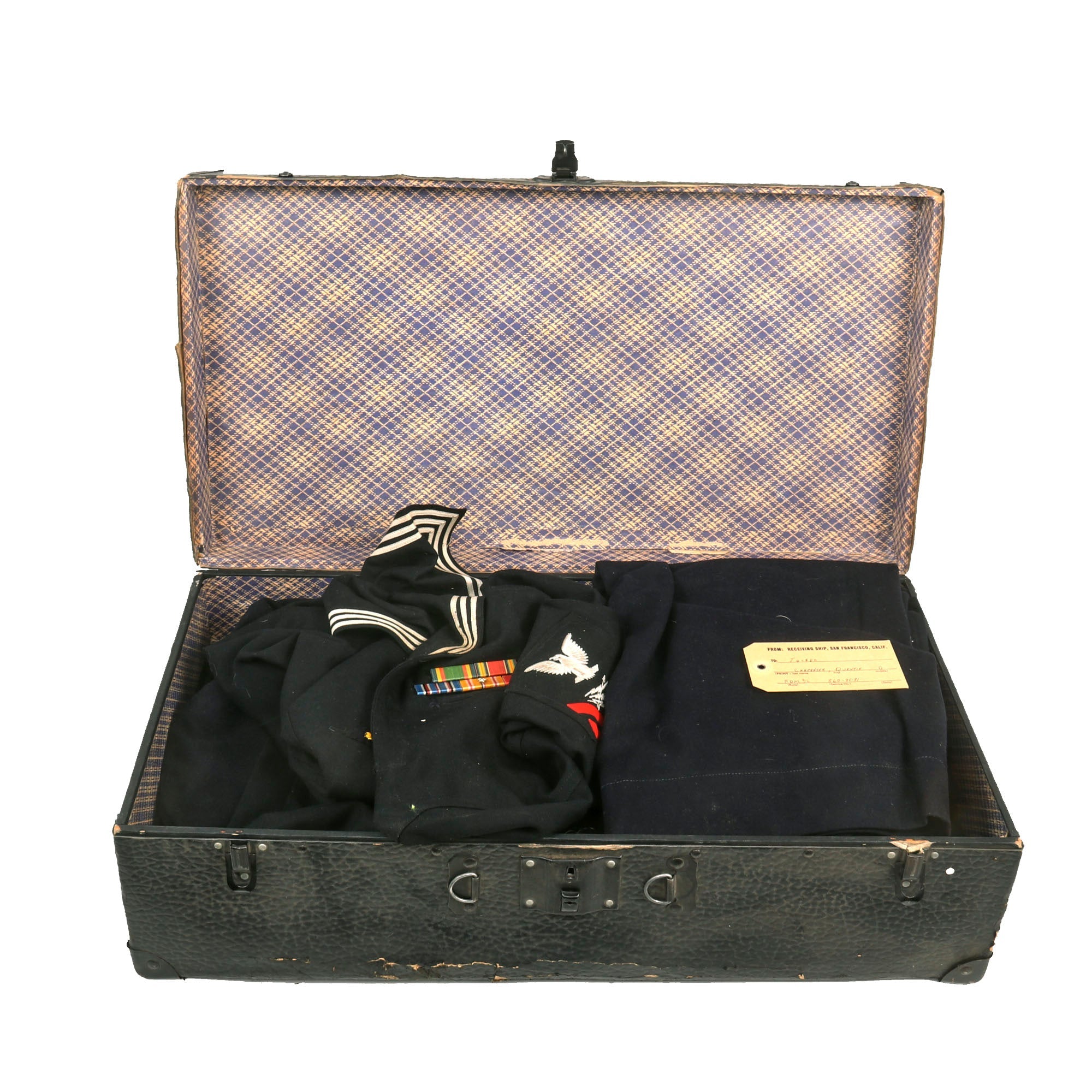 Original U.S. WWII Navy Suitcase Group Named to Radarman 2nd Class Qui ...