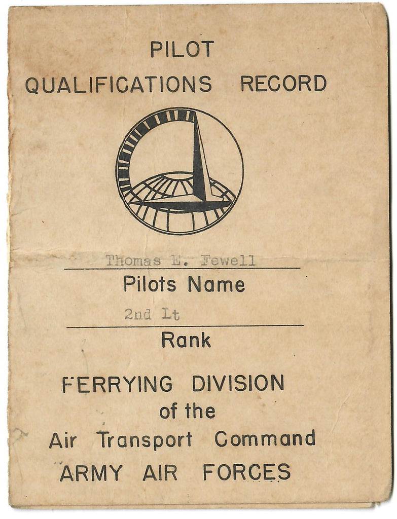 Original WWII U.S. Army Air Corps CBI Pilot Capt. Thomas E. Fewell Dis ...