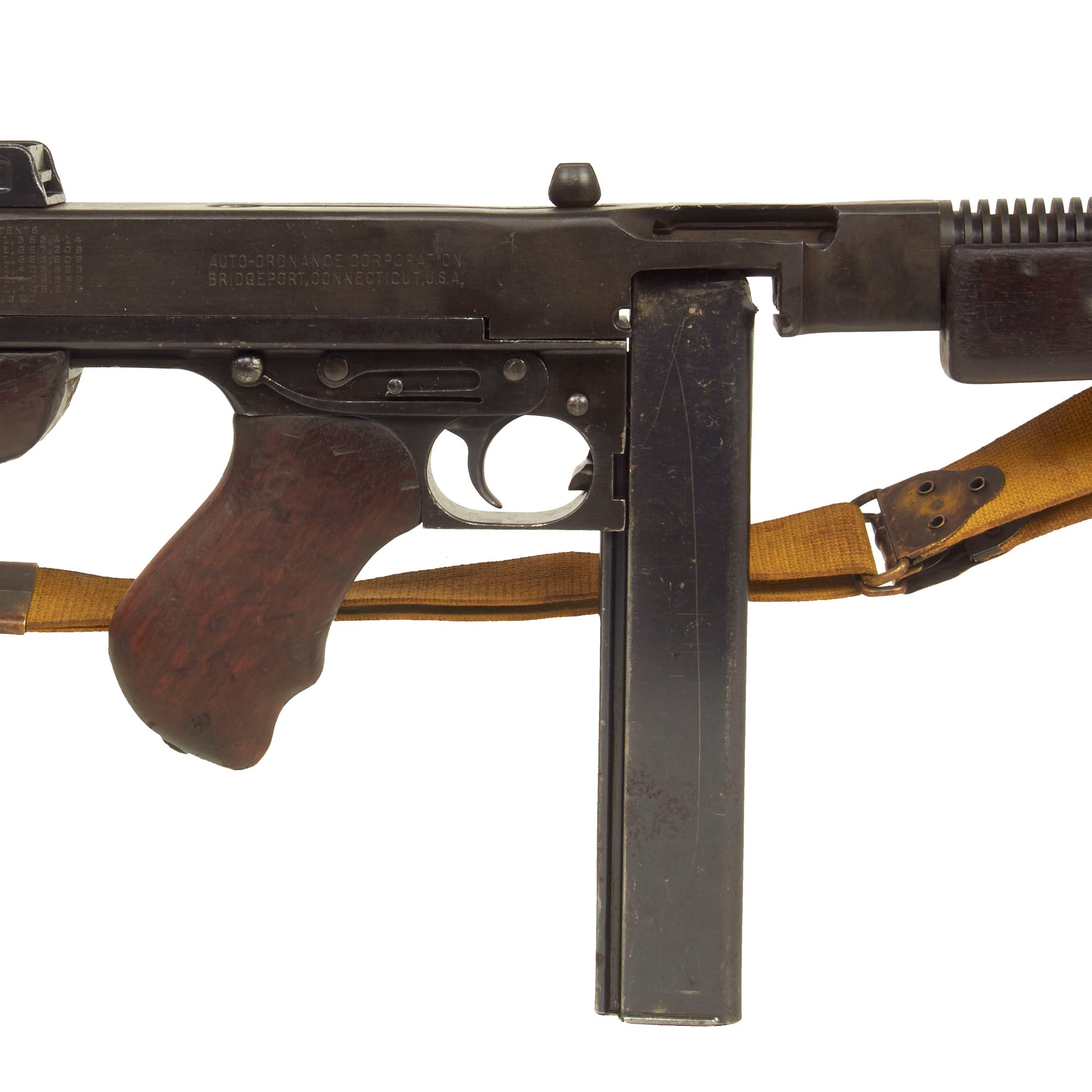 Original U.S. WWII British Issue Thompson M1928A1 Display Submachine G ...