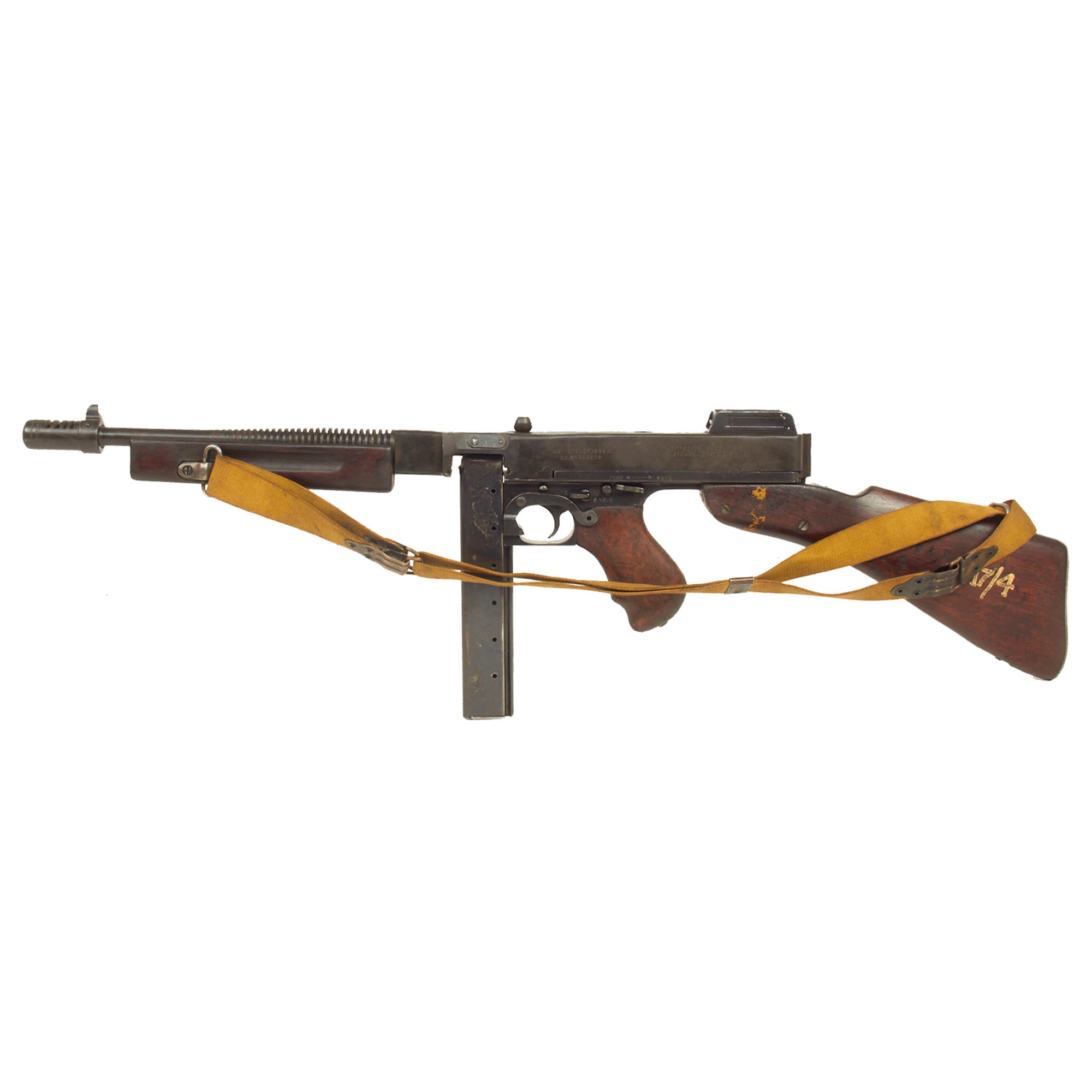 Original U.S. WWII British Issue Thompson M1928A1 Display Submachine G ...