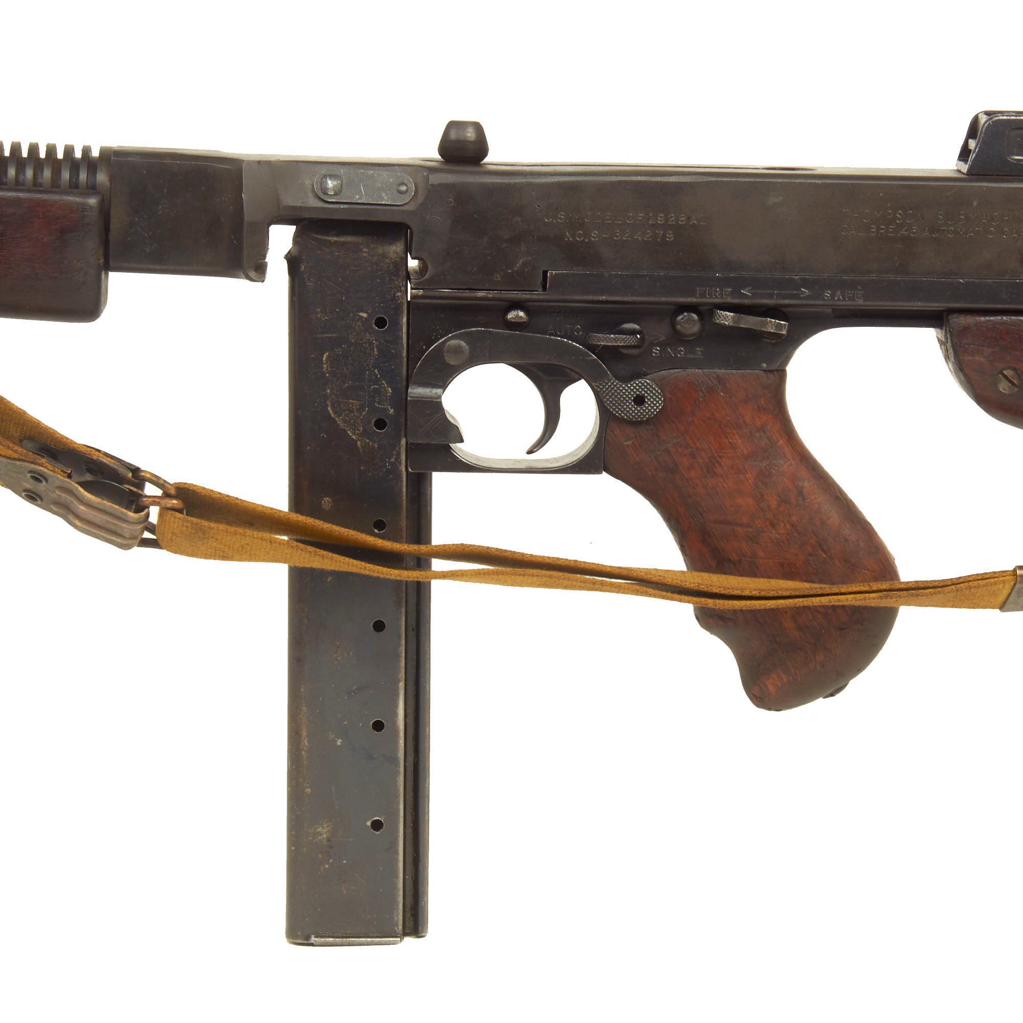 Original U.S. WWII British Issue Thompson M1928A1 Display Submachine G ...