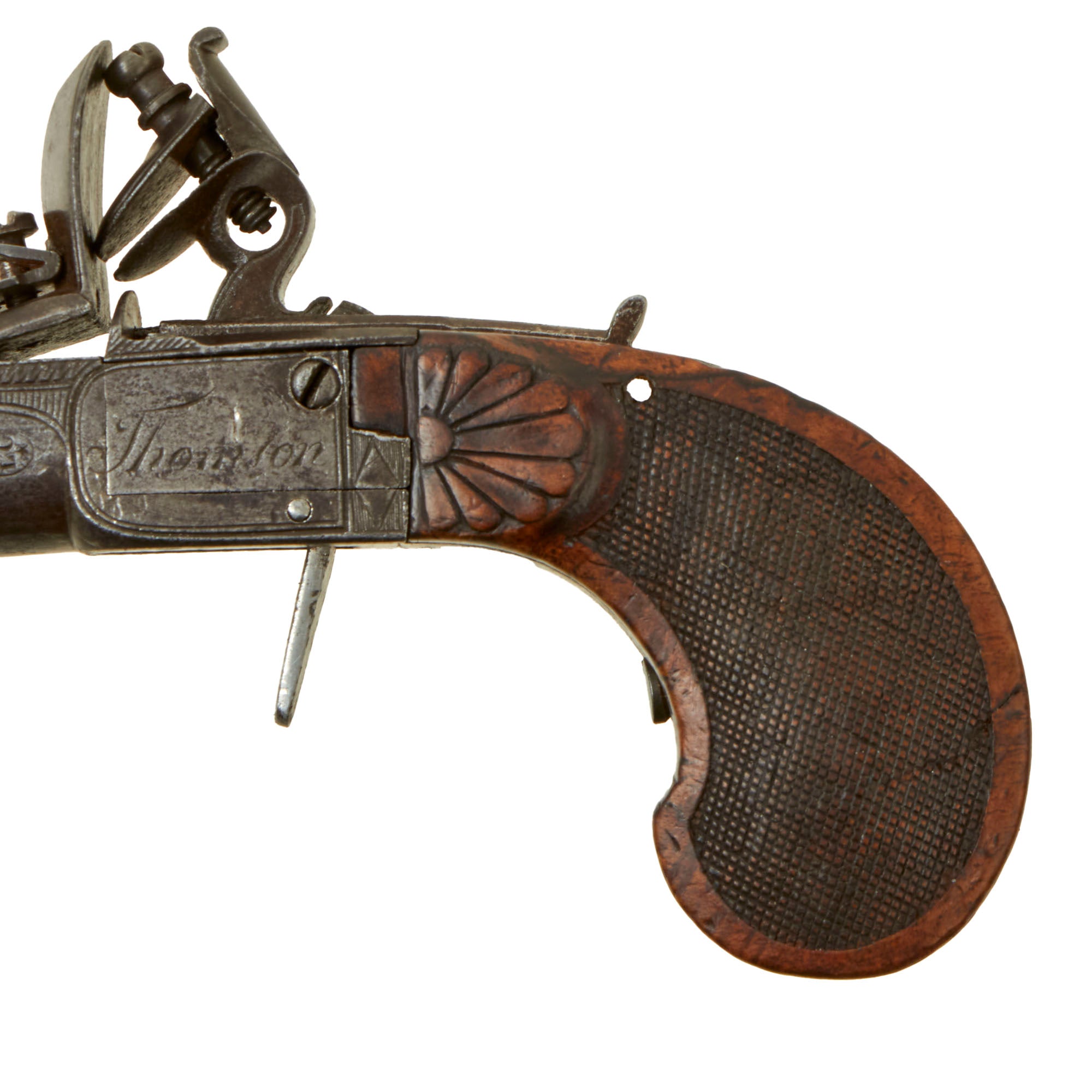 Original British Napoleonic Era Engraved .45 Cal. Flintlock Pocket Pis ...