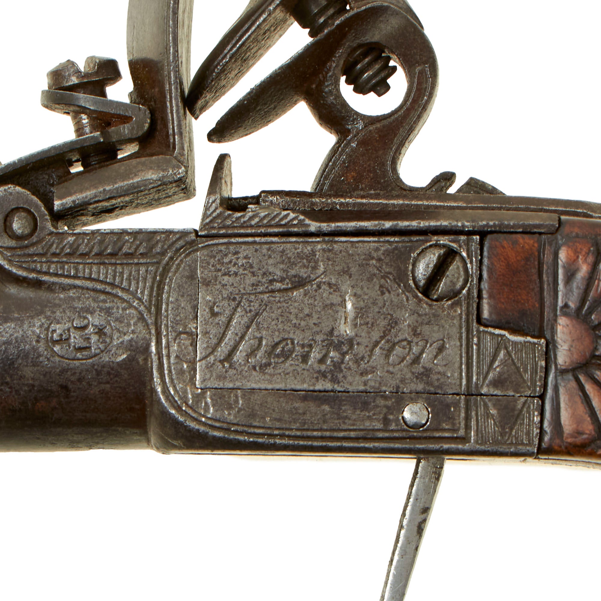 Original British Napoleonic Era Engraved .45 Cal. Flintlock Pocket Pis ...
