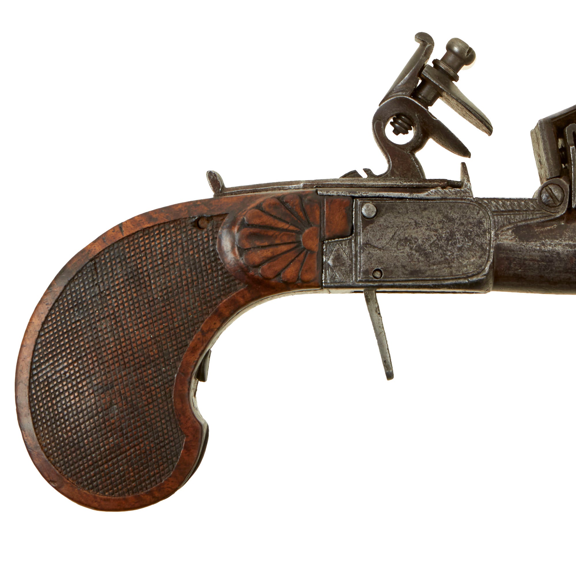 Original British Napoleonic Era Engraved .45 Cal. Flintlock Pocket Pis ...