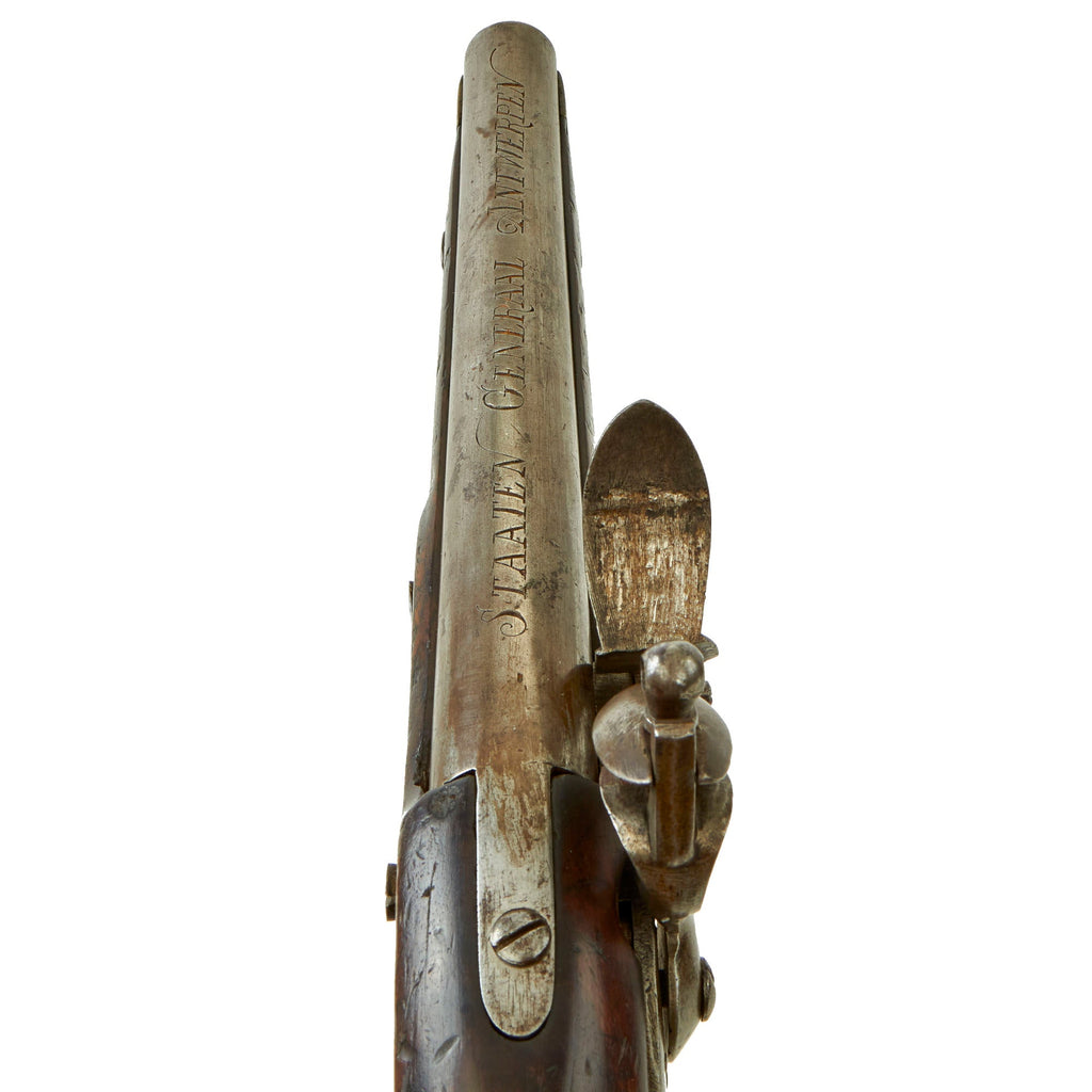 Original Dutch Napoleonic Flintlock Naval Pistol marked to Ship Staate ...