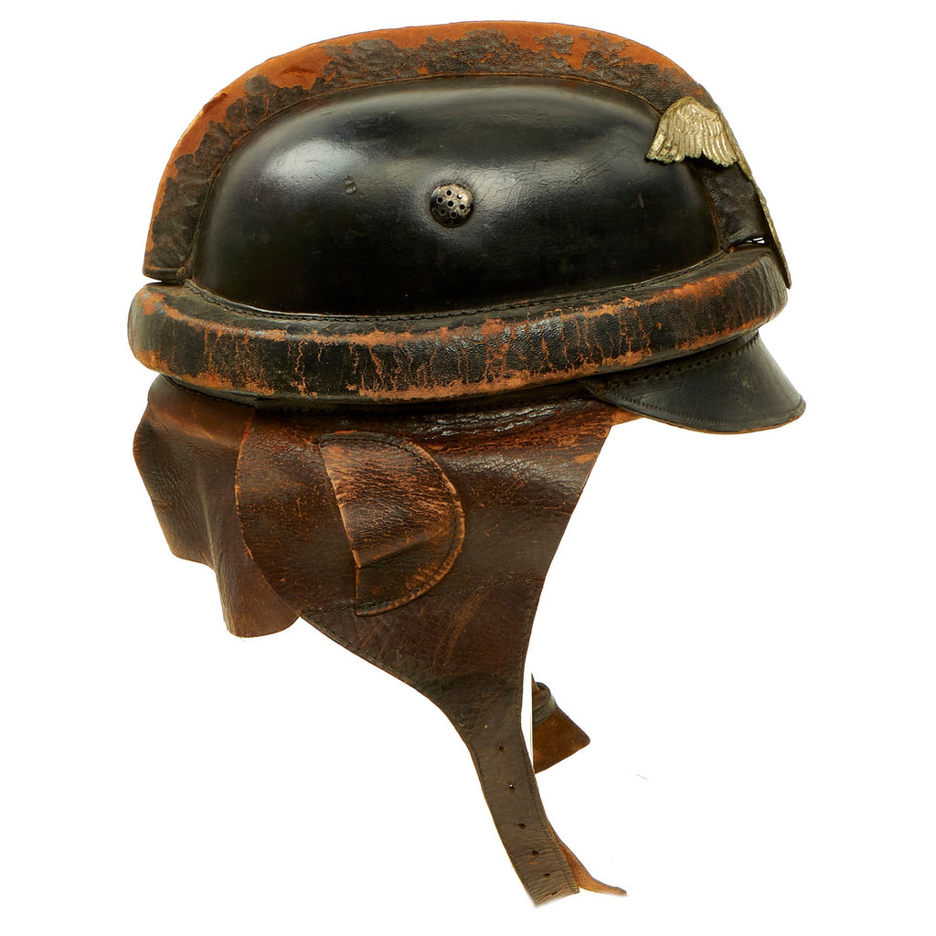 Original German WWII Early 1st Pattern NSKK Padded Leather Crash Helme ...