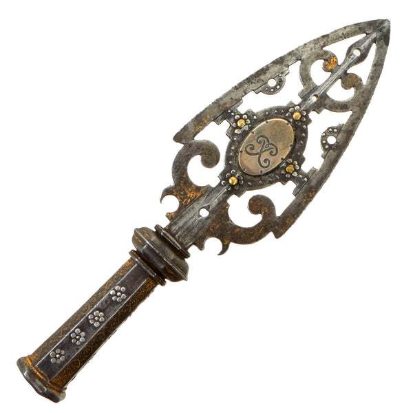 Original Ornate Imperial Russian Gold & Silver Adorned Polearm Head Fo ...