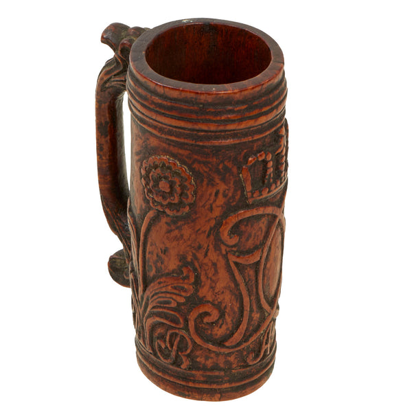 Original Danish 1788 Dated Treenware Wooden Drinking Mug With Carved C ...