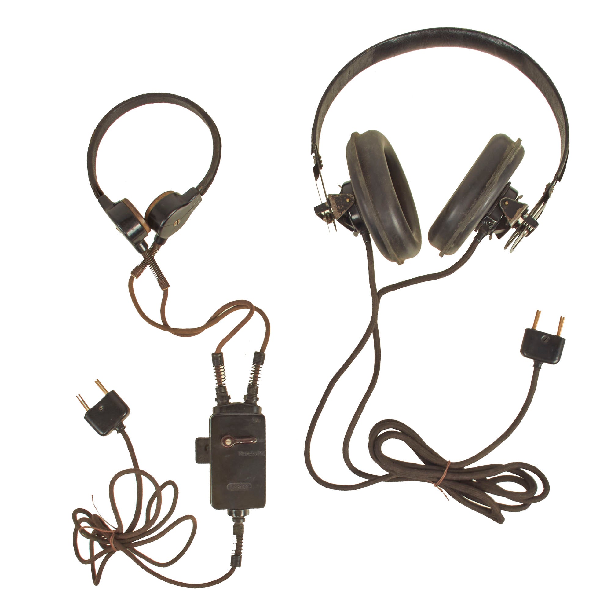 Original German WWII Panzer Armored Vehicle Model B Headset with Throa ...