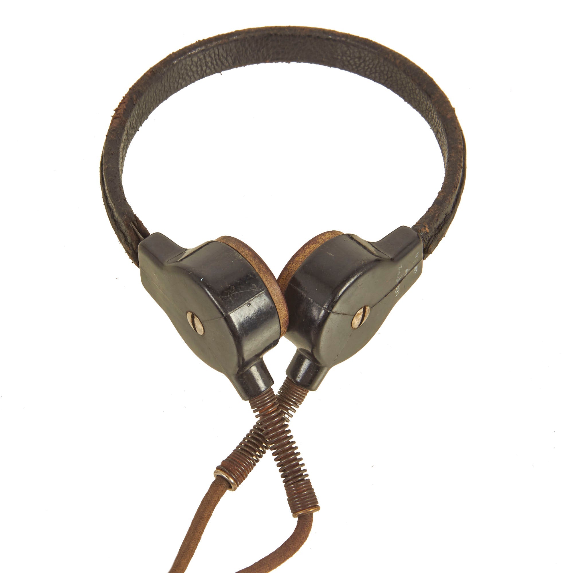 Original German WWII Panzer Armored Vehicle Model B Headset with Throa ...