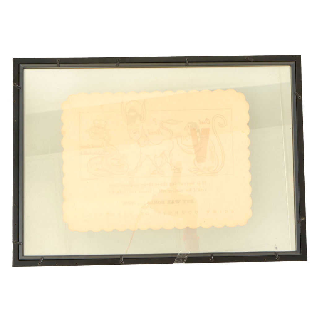 Original U.S. WWII Propaganda Item & Matchbook Lot - Framed Placemat ...