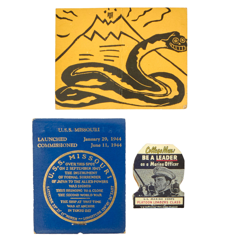 Original U.S. WWII Propaganda Item & Matchbook Lot - Framed Placemat ...