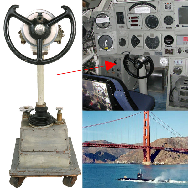 Original Cold War U.S. Navy Submarine Helm Steering Control Attributed ...