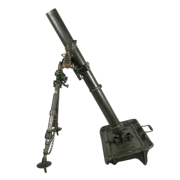 Original U.S. WWII 1945 Dated 81mm Display M1 Mortar System with Bipod ...