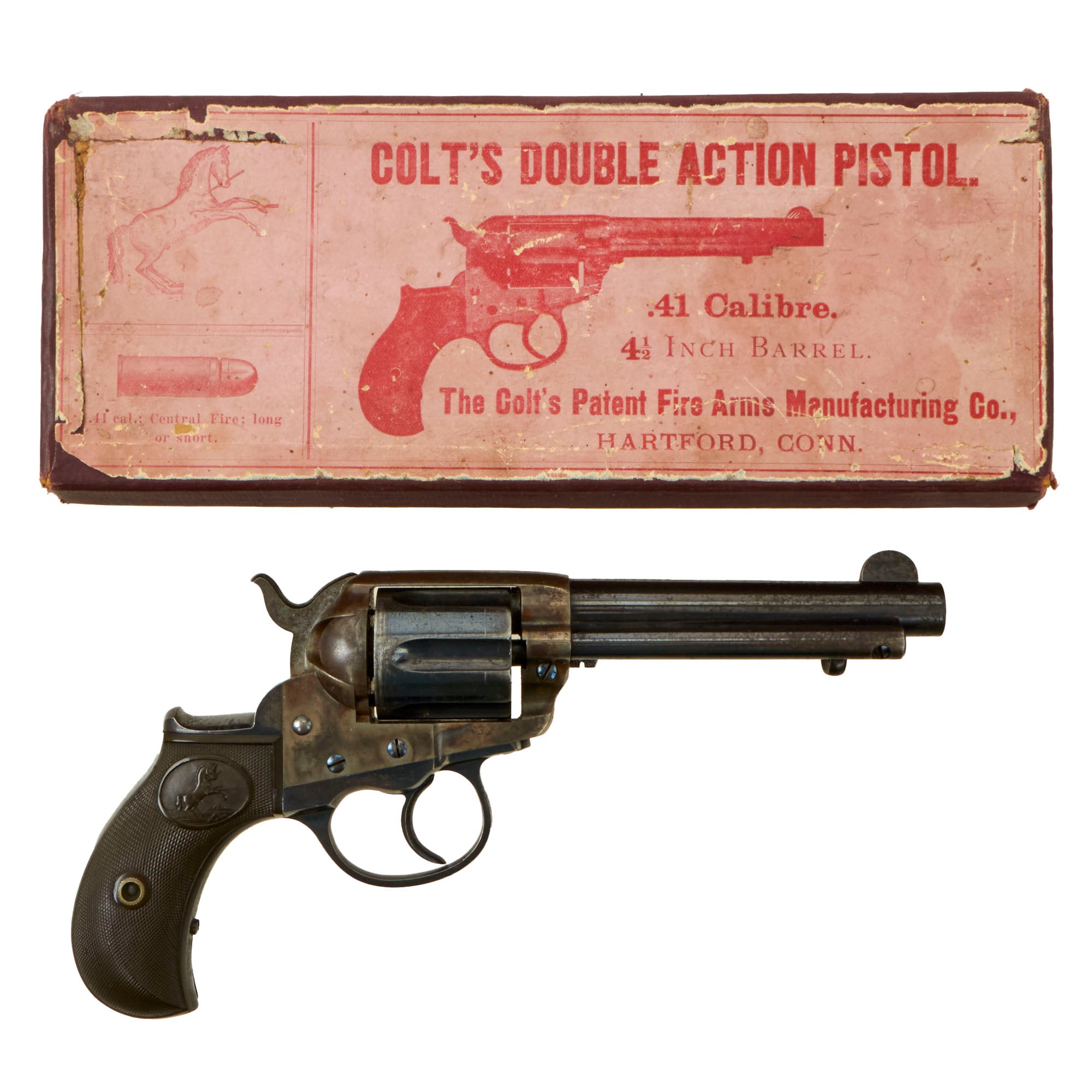Original U.S. Colt M1877 .41cal Thunderer 4 ½" Barrel Revolver Made in ...