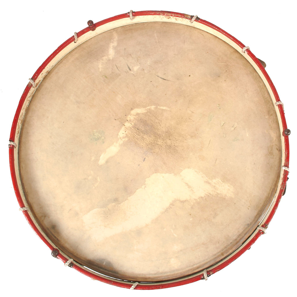 Original British 19th Century Large 28” Military Bass Drum with Torn B ...