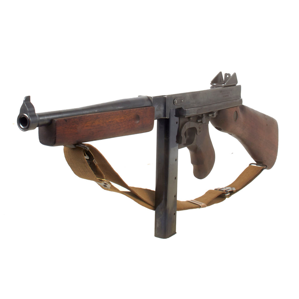 Original U.S. WWII Thompson M1 Display Submachine Gun Serial 1497971 w ...