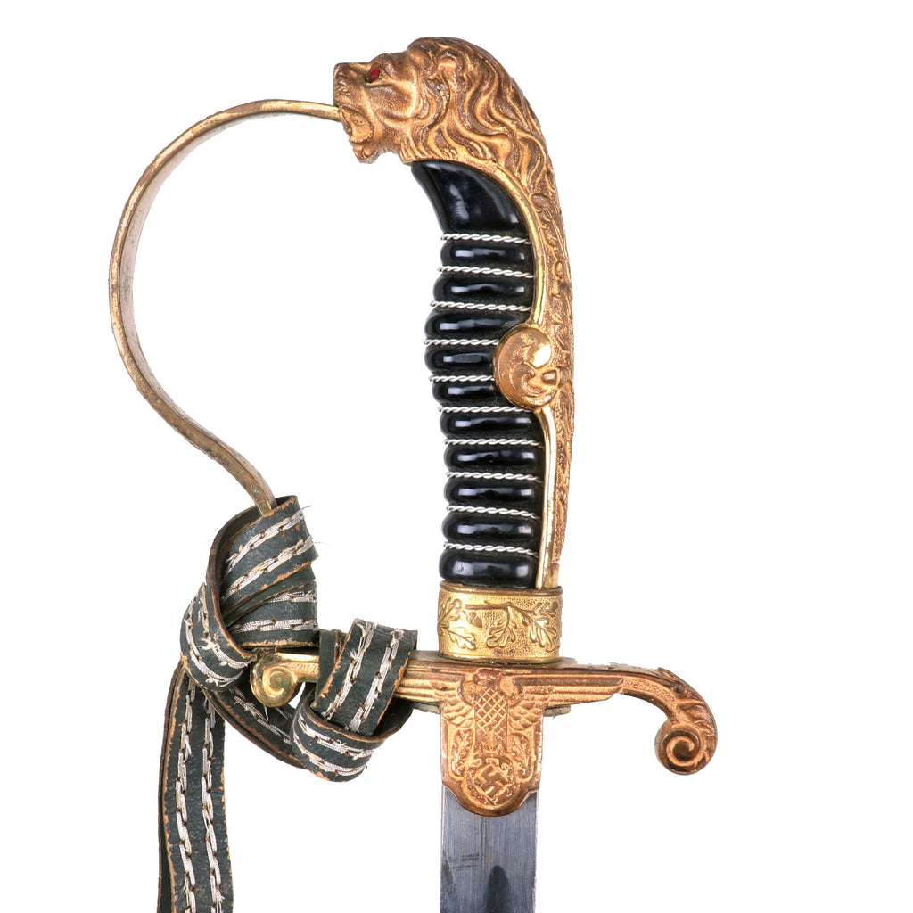 Original German WWII Heer Army Officer's Lion Head Sword with Steel Sc ...