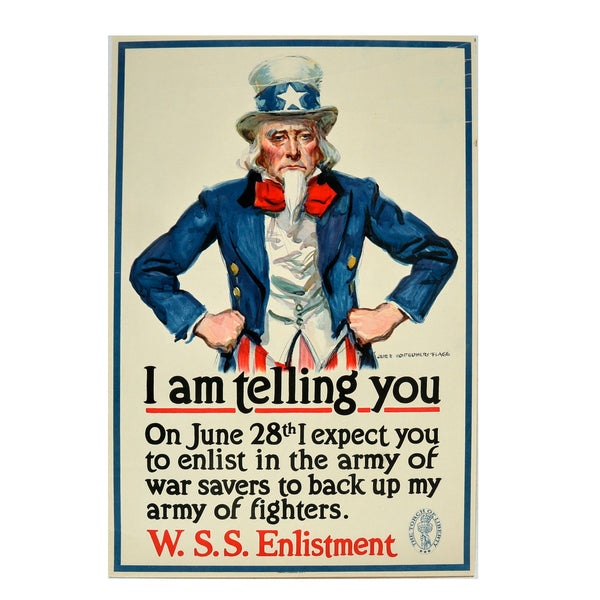 Original U.S. WWI Uncle Sam WSS Enlistment Poster by James Montgomery ...