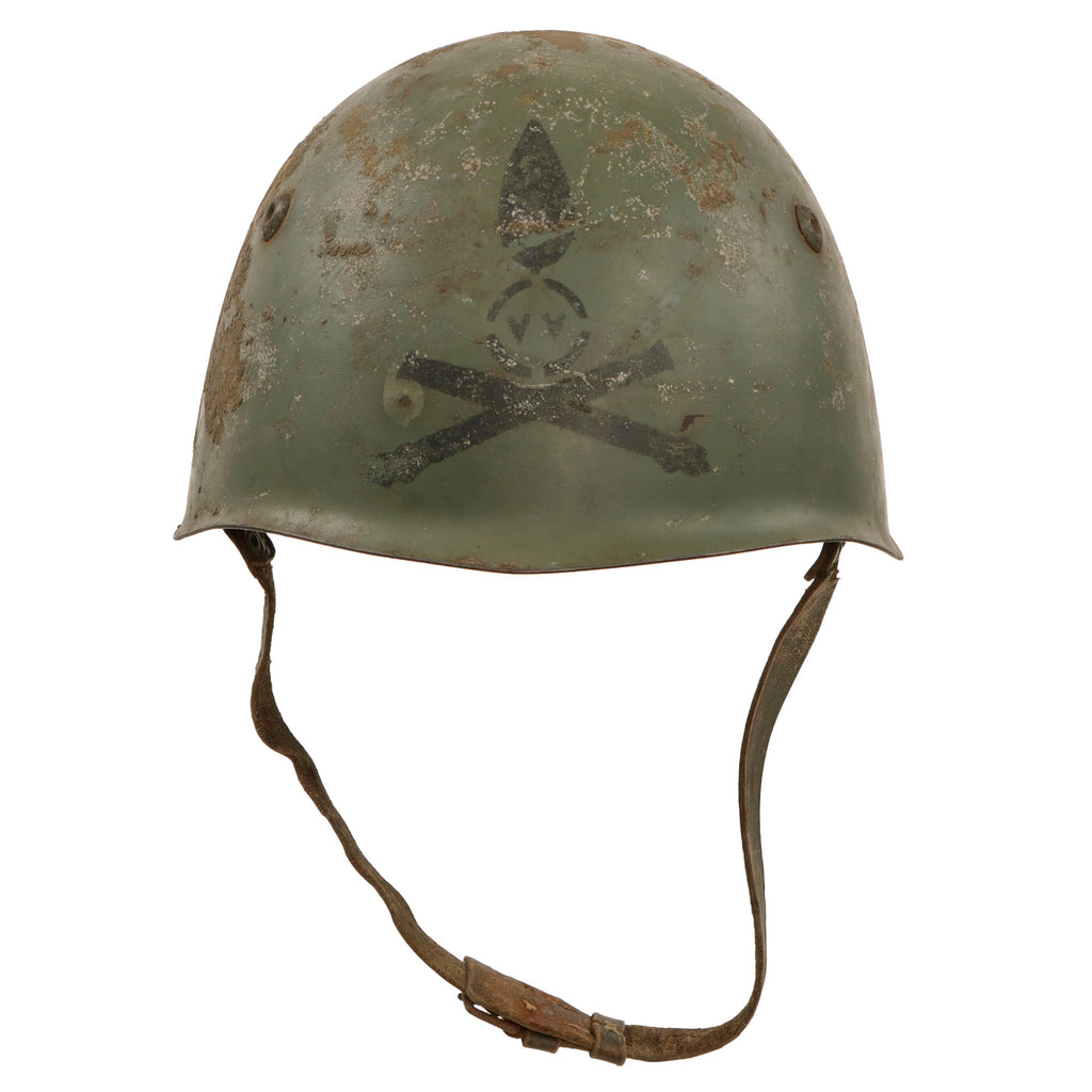 Original WWII Italian M33 Helmet with Artillery Stencil - Complete Lin ...