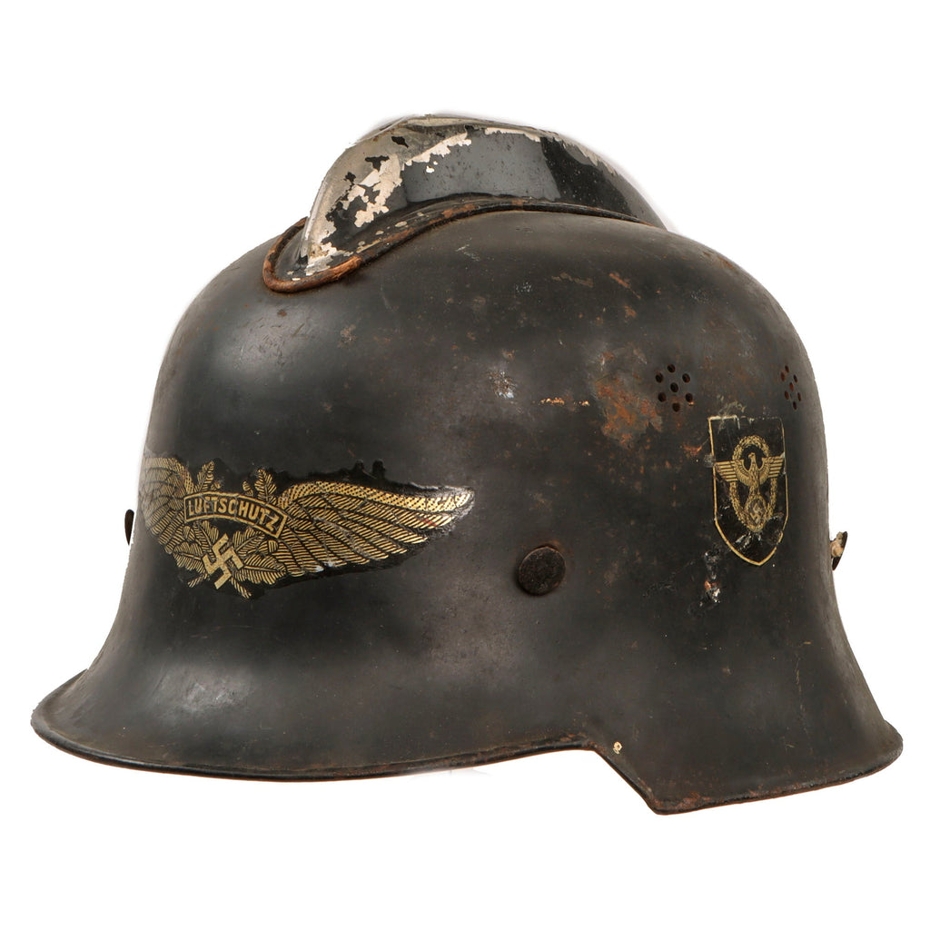 Original German WWII M34 Square Dip Fire Luftschutz Protection Police ...