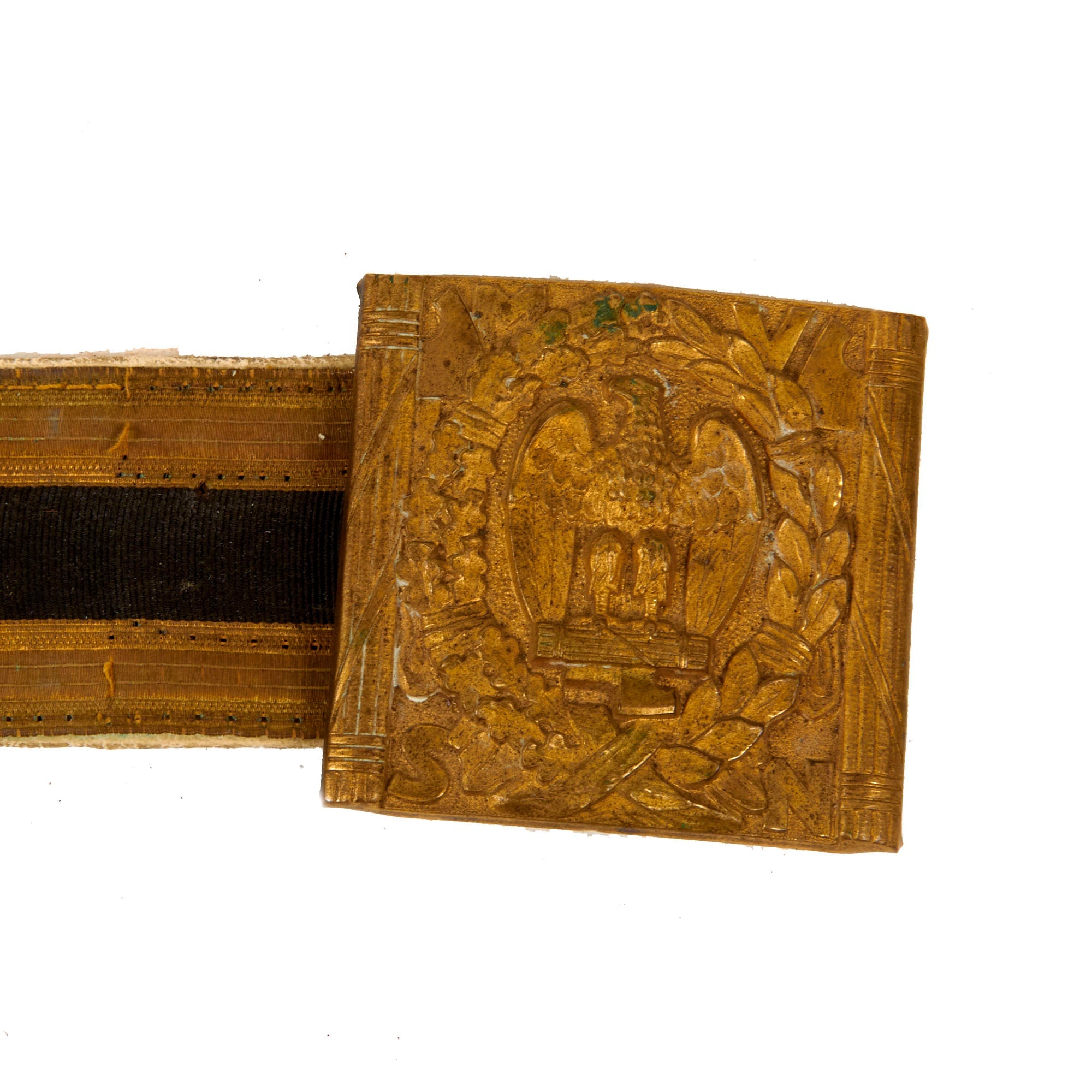 Original Italian WWII MVSN Blackshirt Officer’s Brocade Dress Belt wit ...