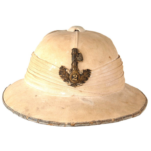 Original Italian Pre-WWII Libyan Police Pith Helmet with Bullion Badge ...