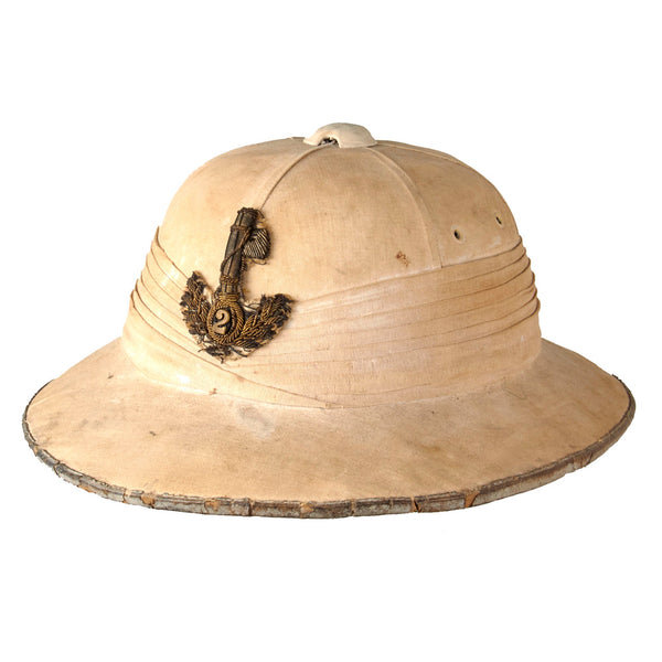 Original Italian Pre-WWII Libyan Police Pith Helmet with Bullion Badge ...