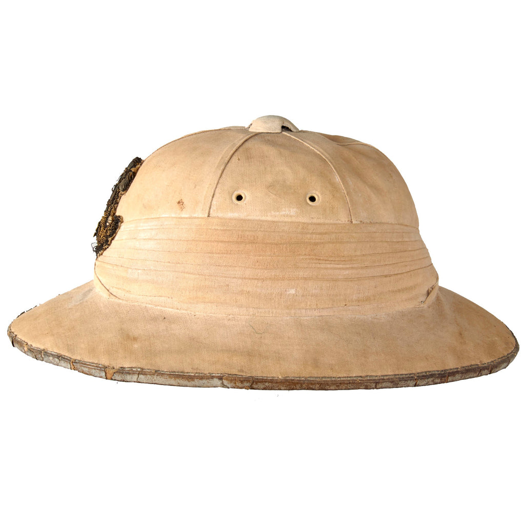 Original Italian Pre-WWII Libyan Police Pith Helmet with Bullion Badge ...