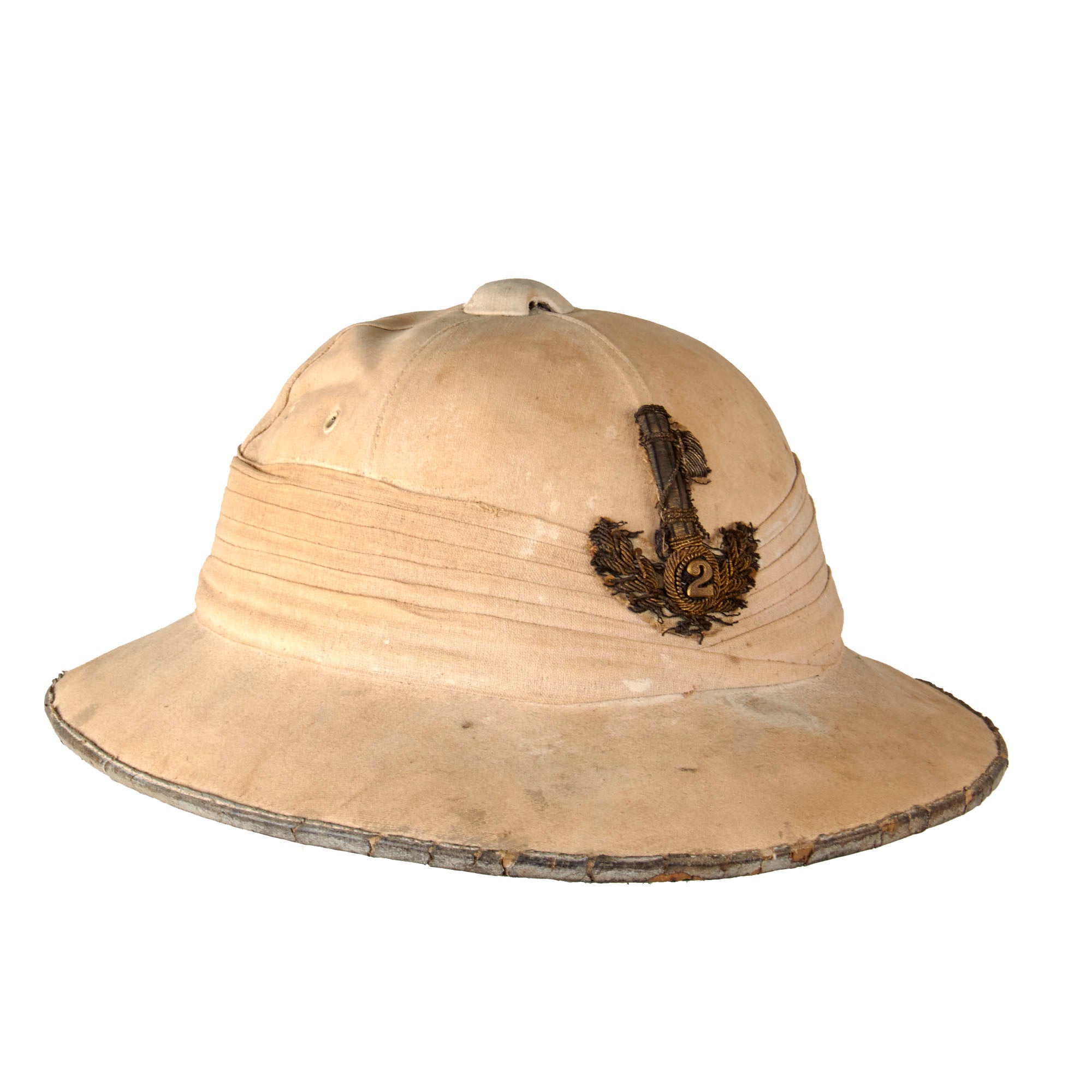 Original Italian Pre-WWII Libyan Police Pith Helmet with Bullion Badge ...