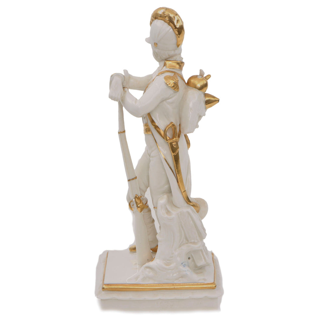 Original German Interwar Porcelain Statue of Napoleonic Soldier with G ...