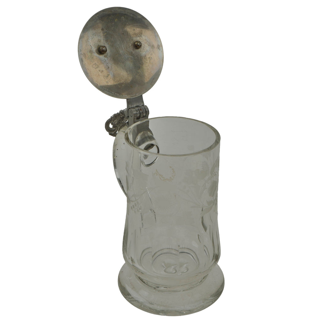 Original Imperial German Pre-WWI Saxon Artillery Glass Stein with Pick ...