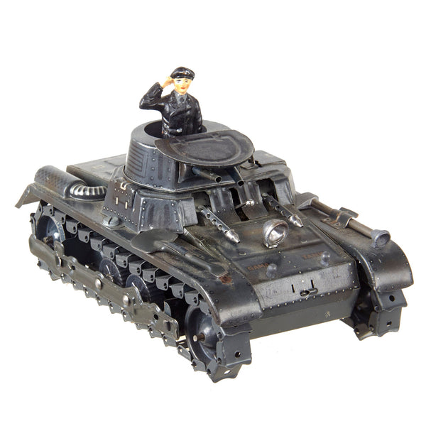 Original German WWII Gama Toy Tank DRGM Tin Litho with Panzer Trooper ...