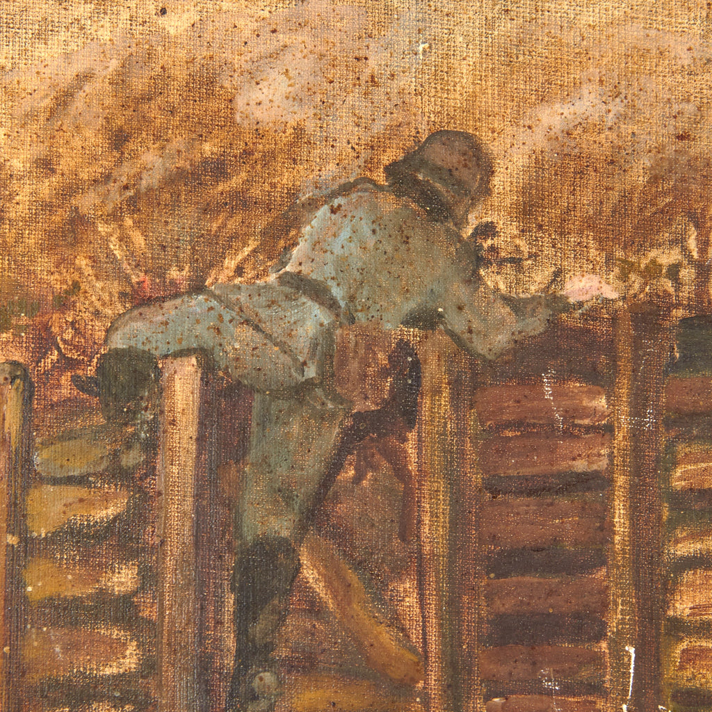 Original German Post-WWI Painting of Macabre Trench Scene with British ...