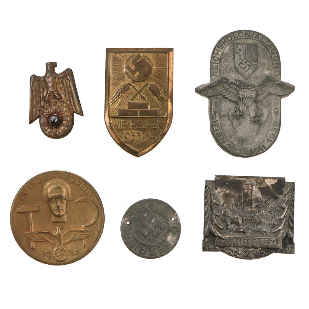Original German WWII Era Medal and Tinnie Event Pins and Collectible P ...