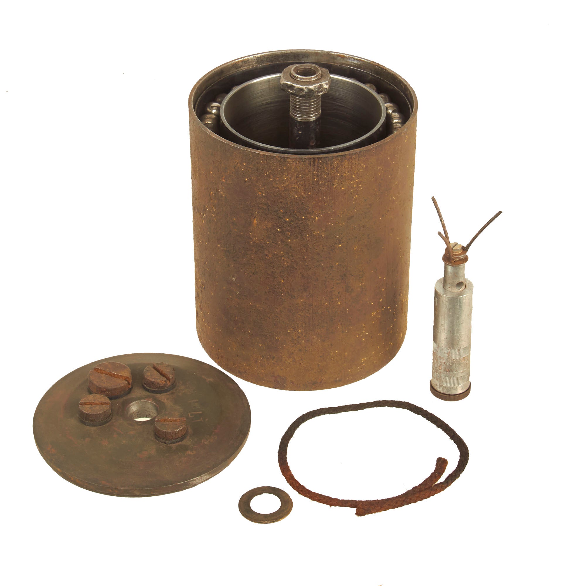 Original WWII German 1940 dated Bouncing Betty S-Mine with Shrapnel an ...