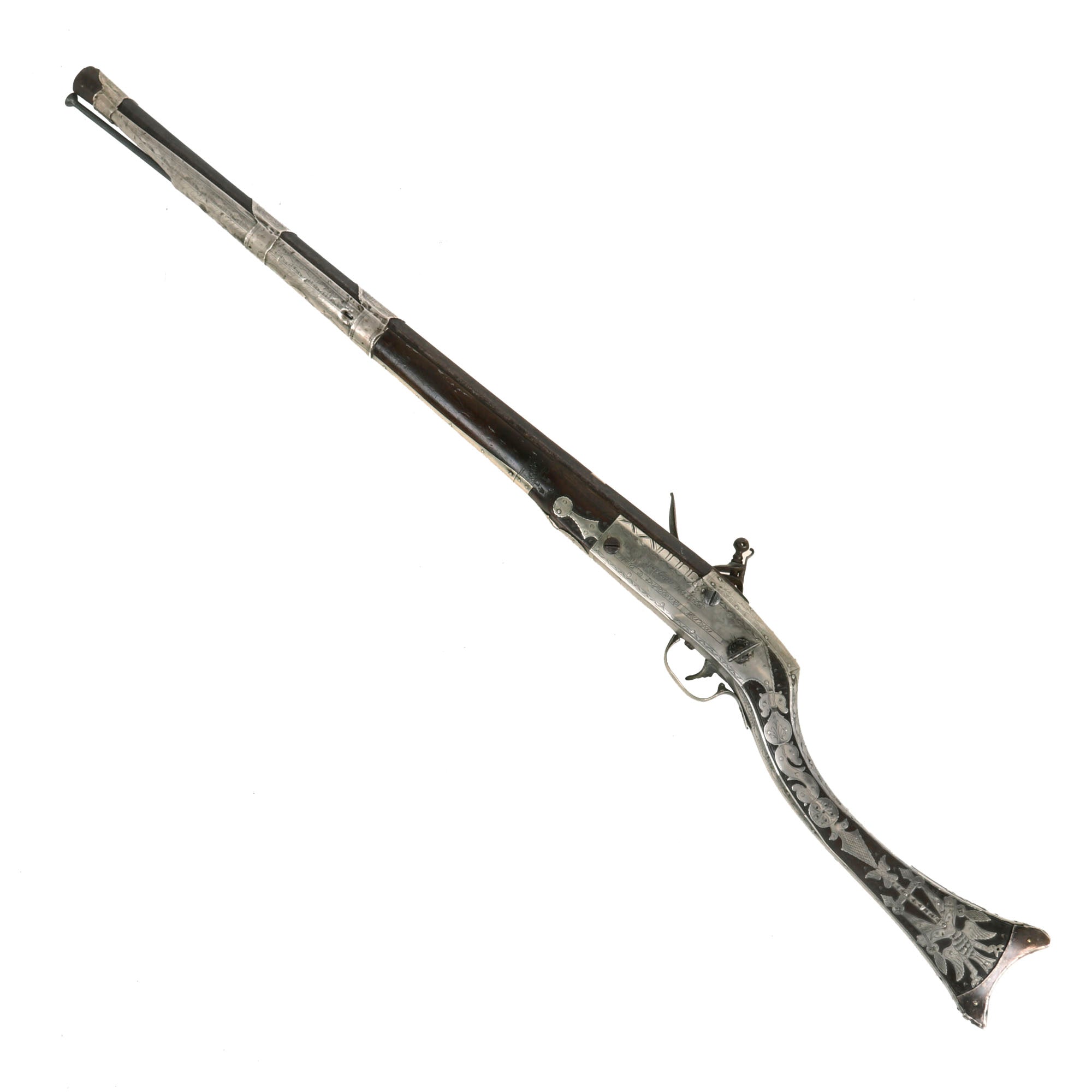 Original Greek Kariophili Flintlock Short Musket with Engraved Silver ...