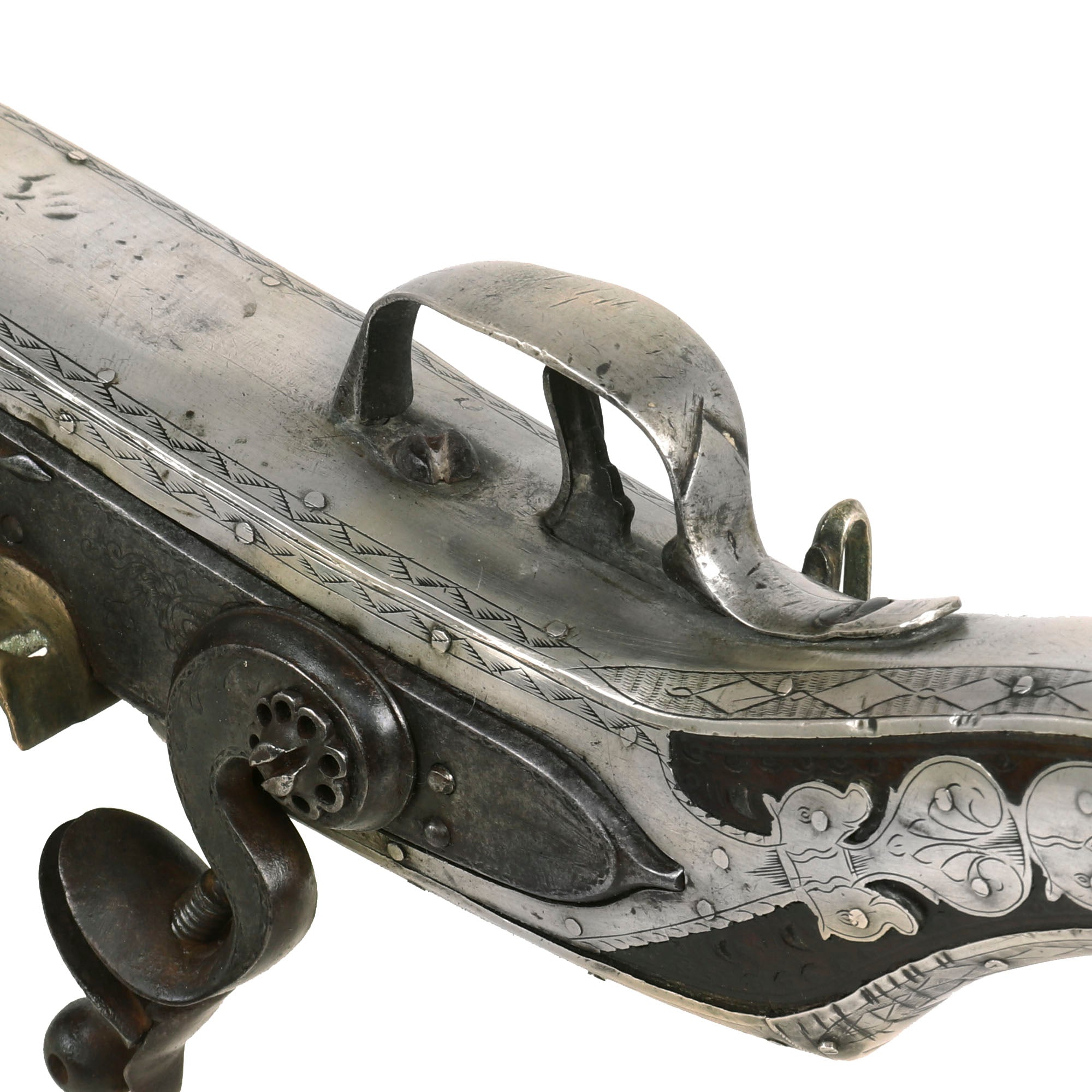 Original Greek Kariophili Flintlock Short Musket with Engraved Silver ...