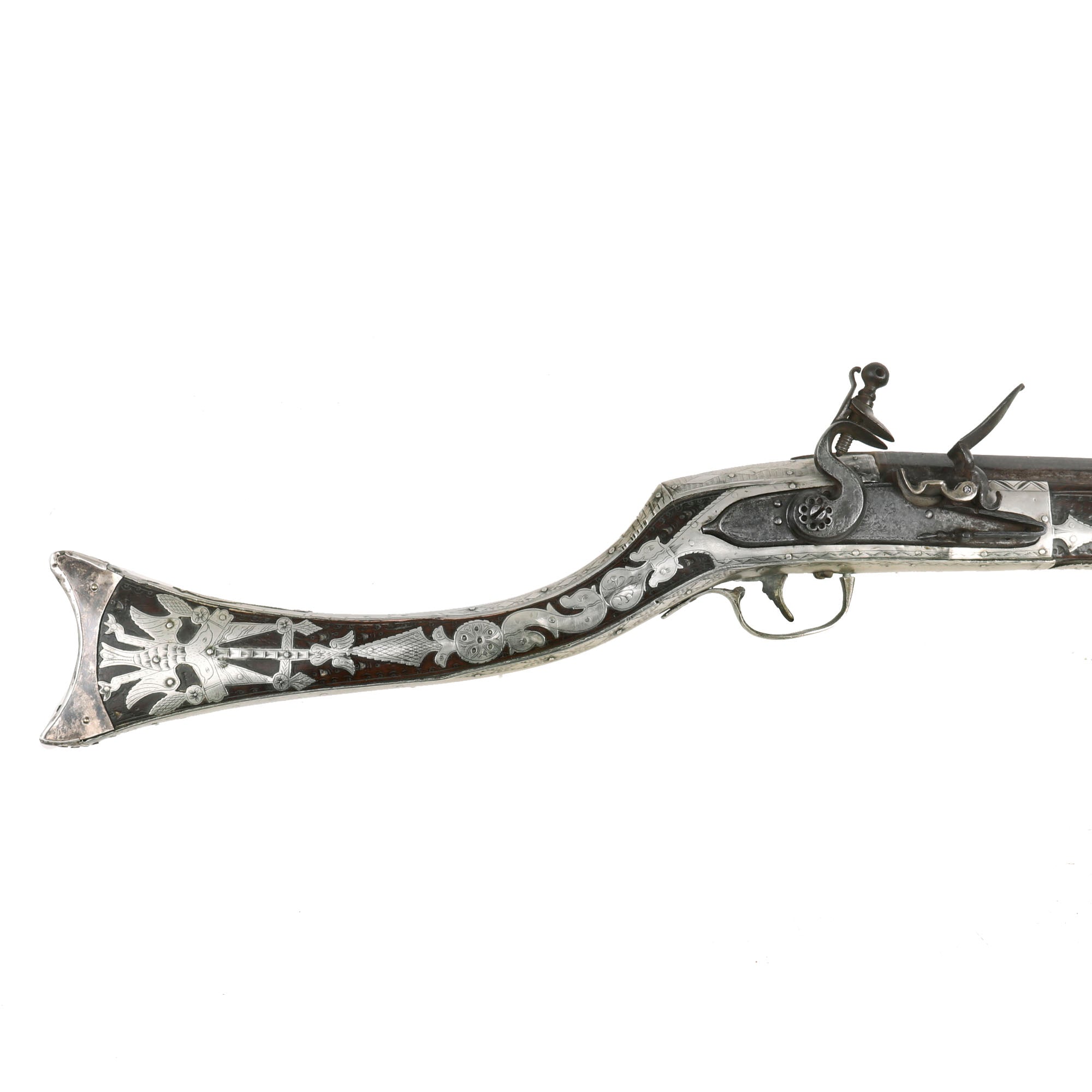 Original Greek Kariophili Flintlock Short Musket with Engraved Silver ...