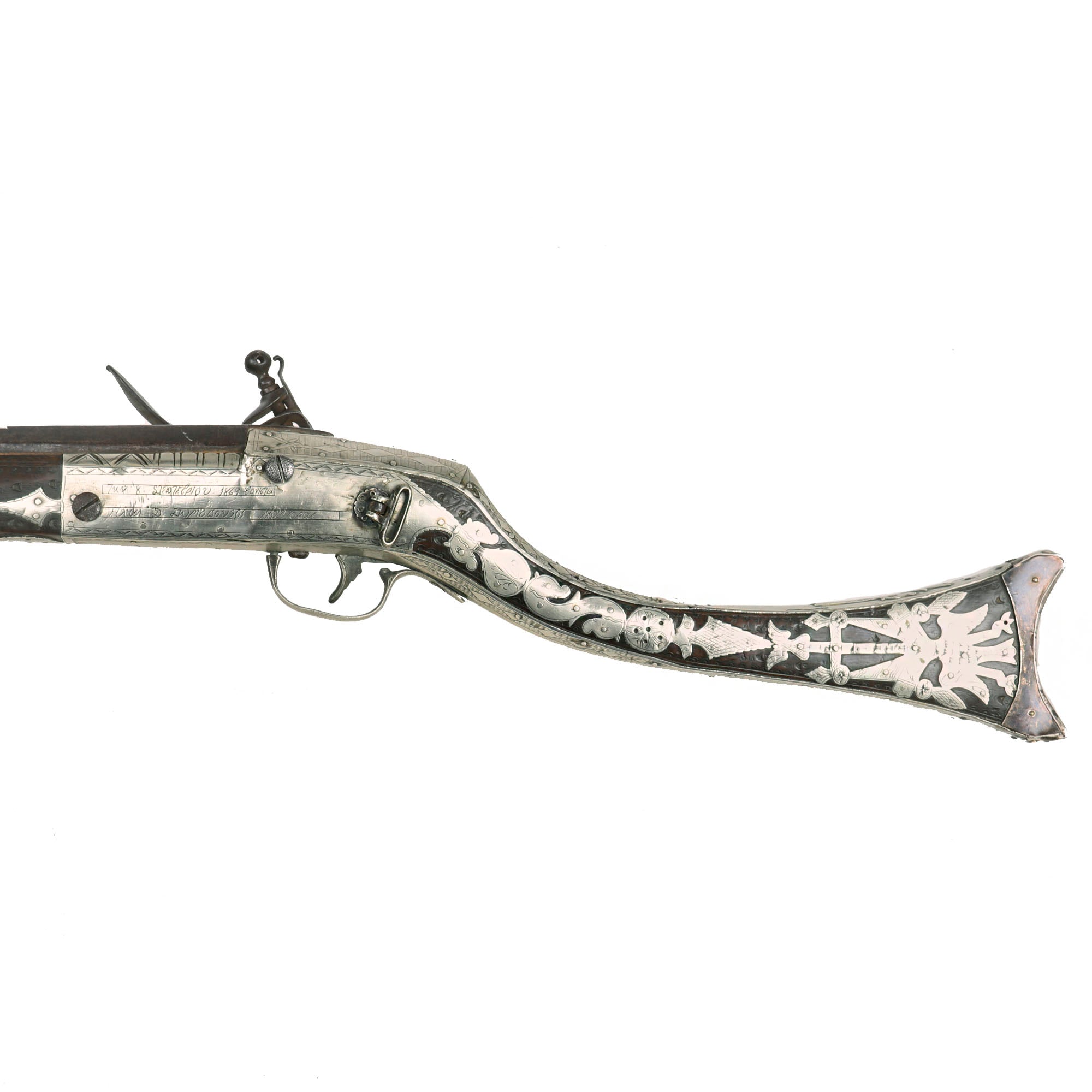 Original Greek Kariophili Flintlock Short Musket with Engraved Silver ...