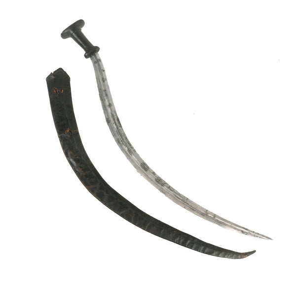 Original 19th Century Abyssinian Ethiopian Shotel Sword with Leather S ...