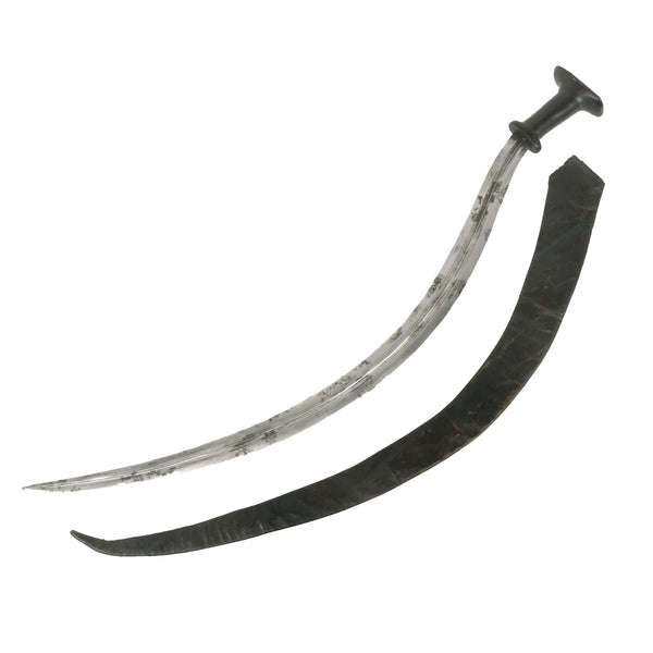 Original 19th Century Abyssinian Ethiopian Shotel Sword with Leather S ...