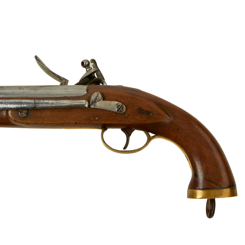 Original Dutch Flintlock Naval Pistol with Belt Hook Marked to Ship Pr ...