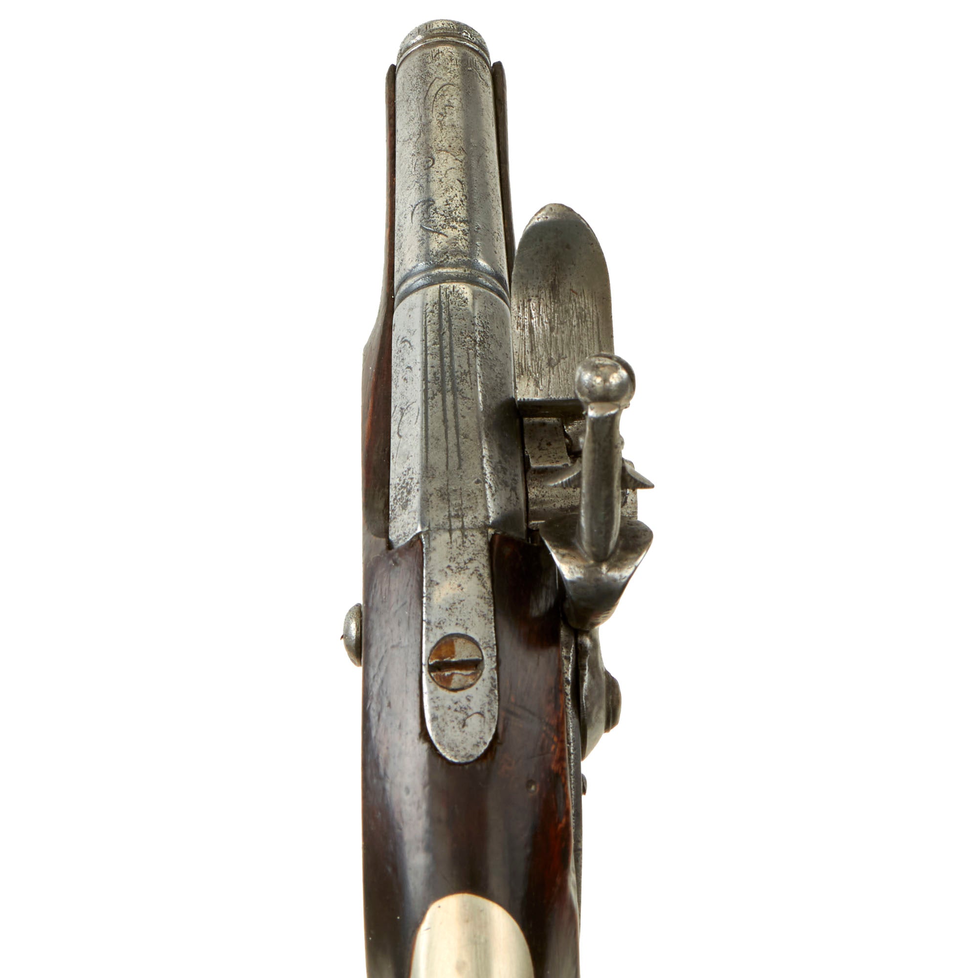 Original U.S. Colonial Era Silver Mounted Flintlock Pocket Pistol with ...
